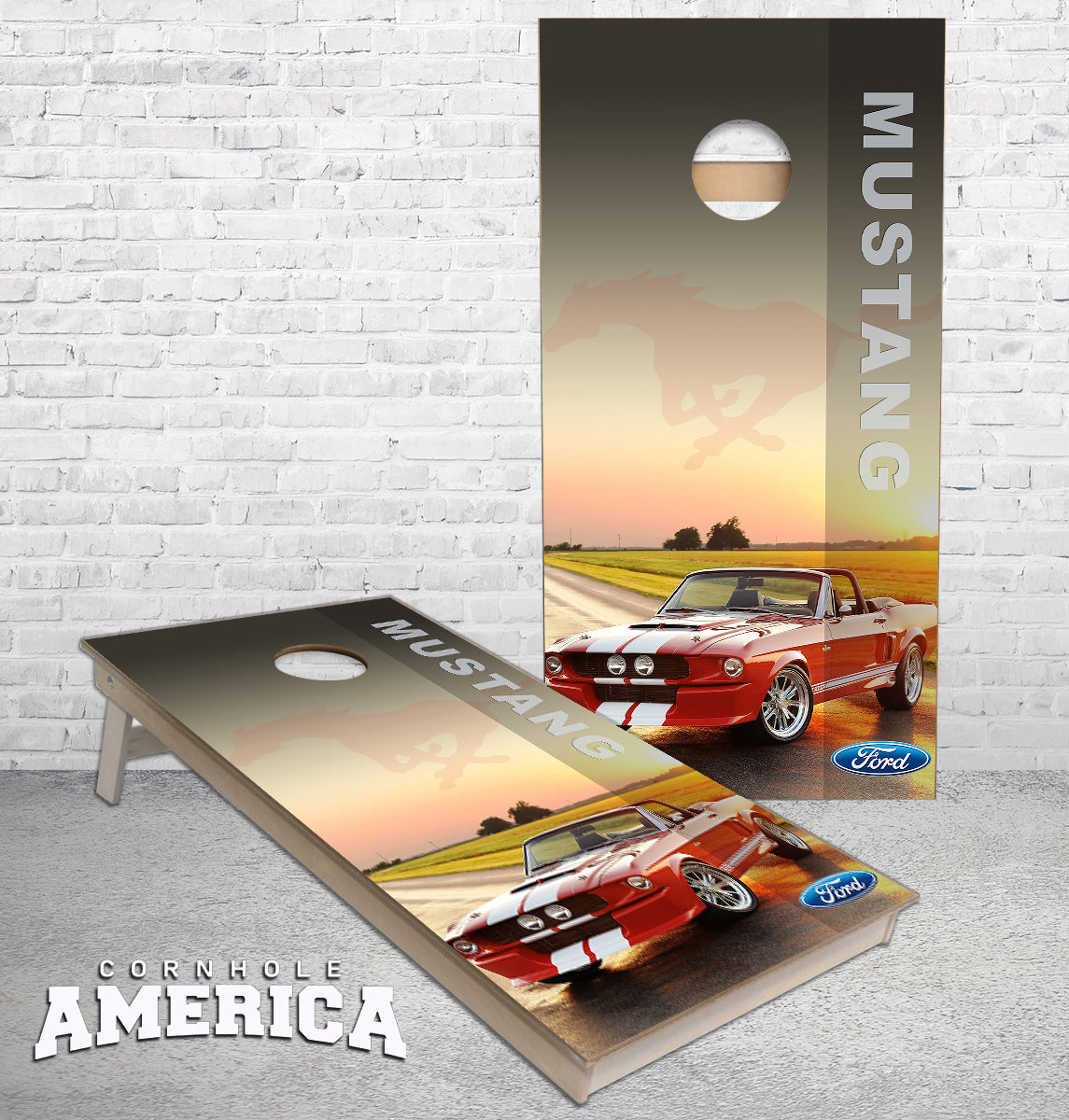 Ford Mustang Covertible cornhole boards — Cornhole America