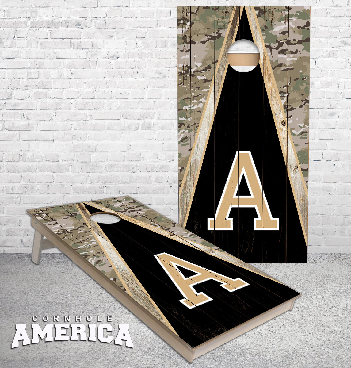 Army Triangle cornhole boards — Cornhole America