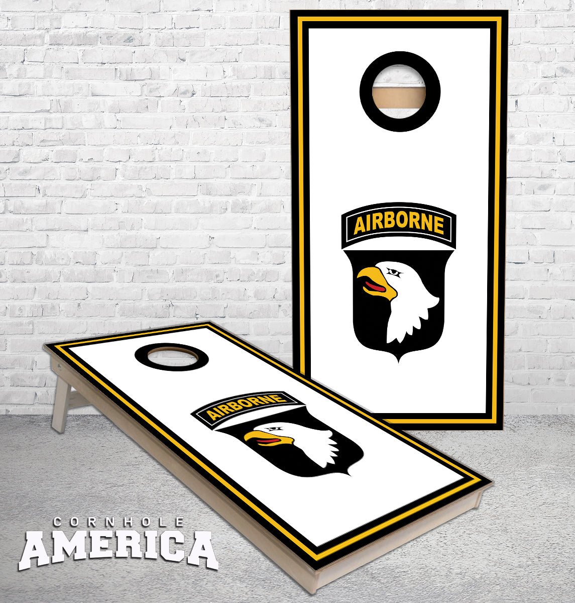 101 Airborne Sports stripe cornhole boards — Cornhole America