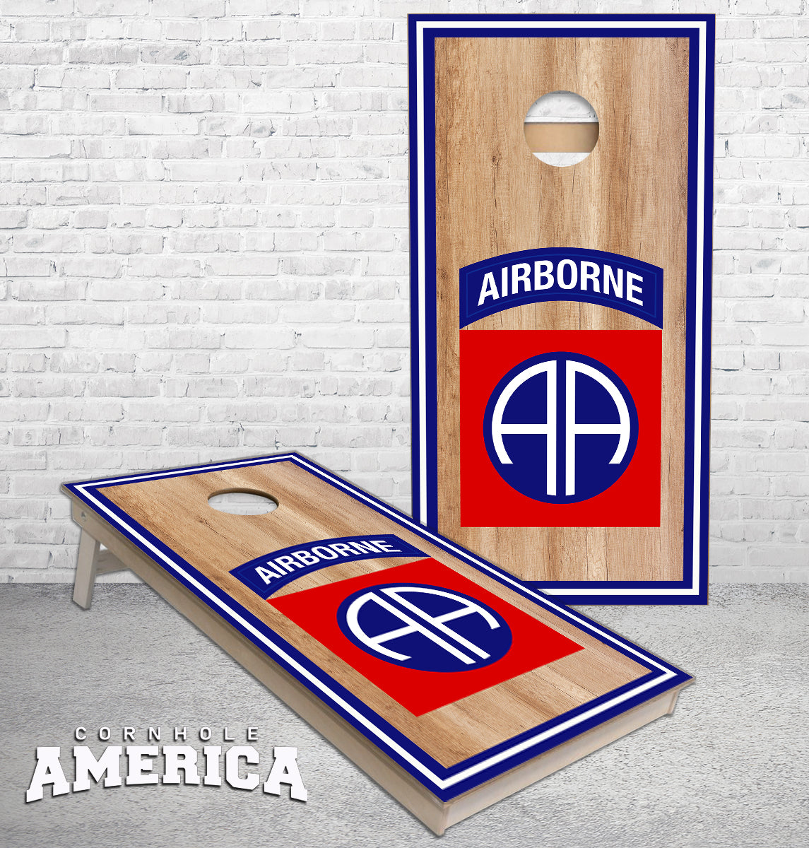 Army Airborne Sports stripe cornhole boards — Cornhole America