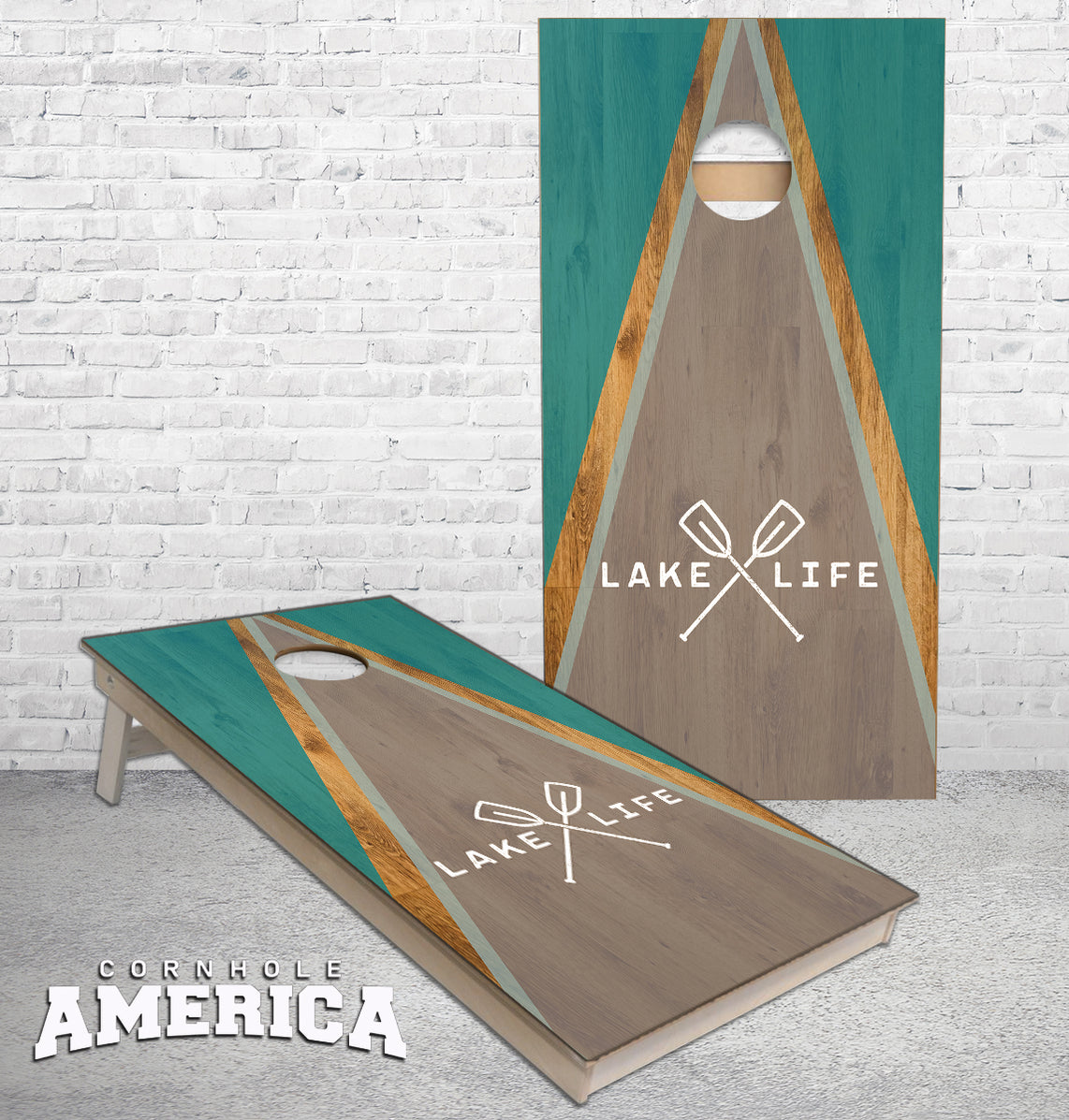 Lake Life Triangle Cornhole Boards — Cornhole America