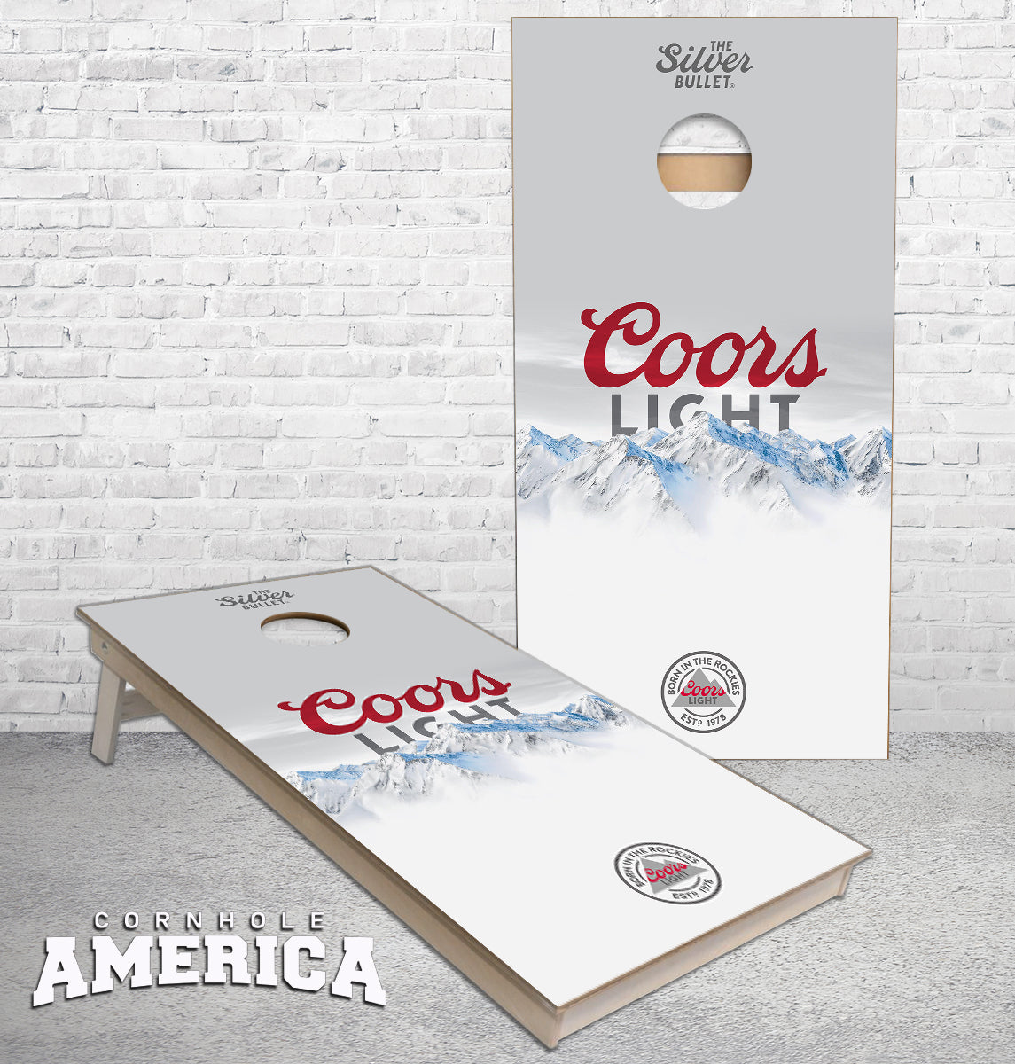 Coors Light Silver Bullet Colorado cornhole boards — Cornhole America