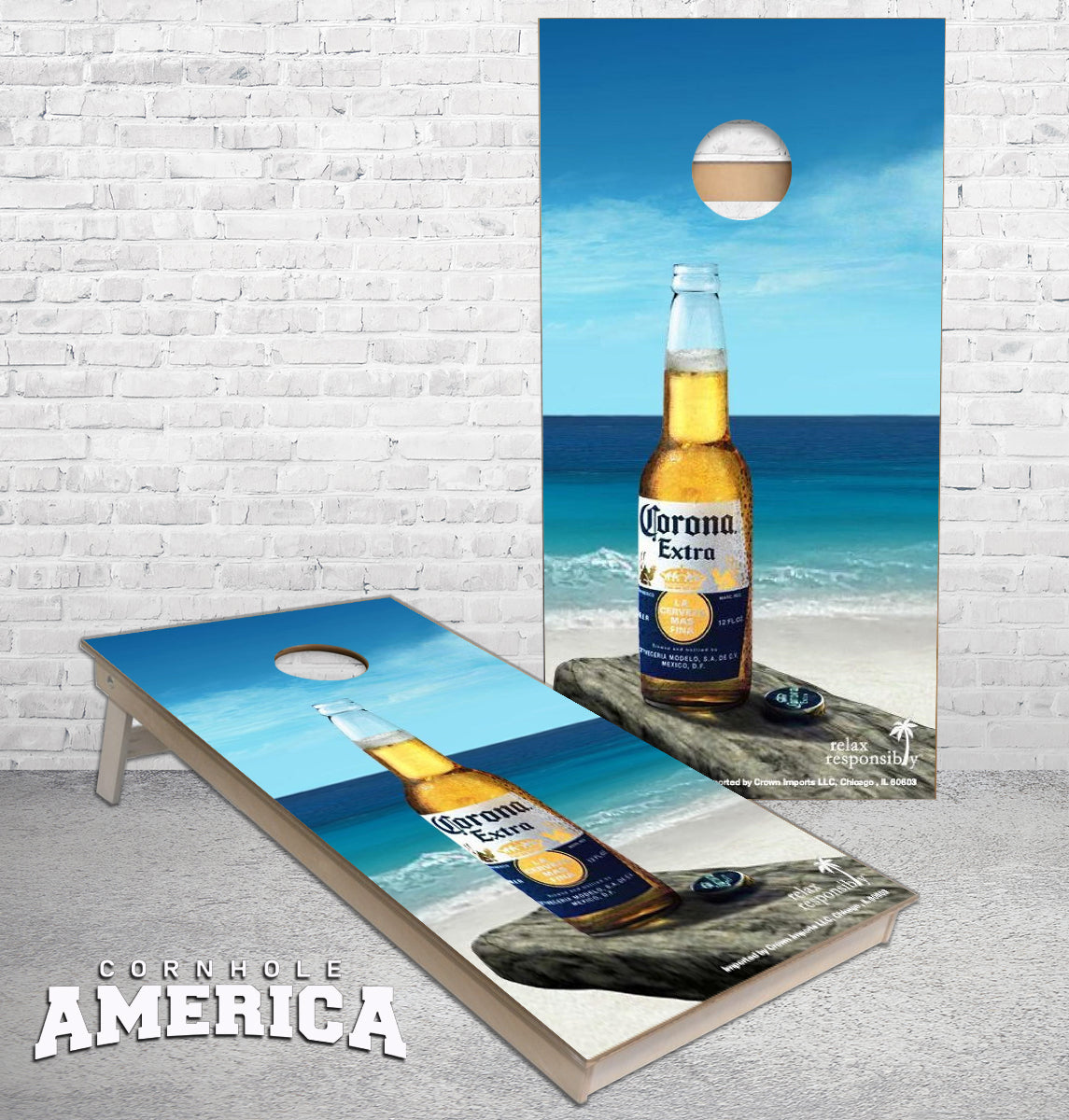 Corona Extra on the Beach cornhole boards — Cornhole America