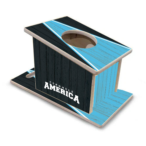 Blue Distressed triangle theme Wood Airmail Box — Cornhole America