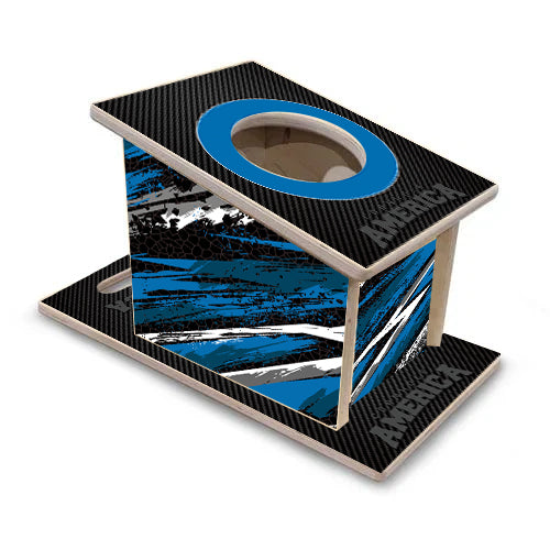 Blue Carbon Fiber design Airmail Box — Cornhole America