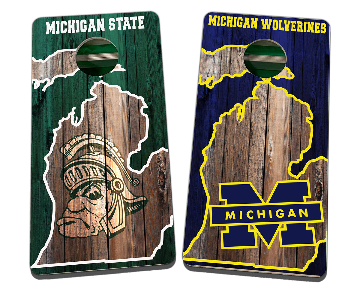 Michigan and MSU Sparty Mini Boards 12"x24" — Cornhole America