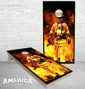 Firefighter flames Cornhole Boards — Cornhole America