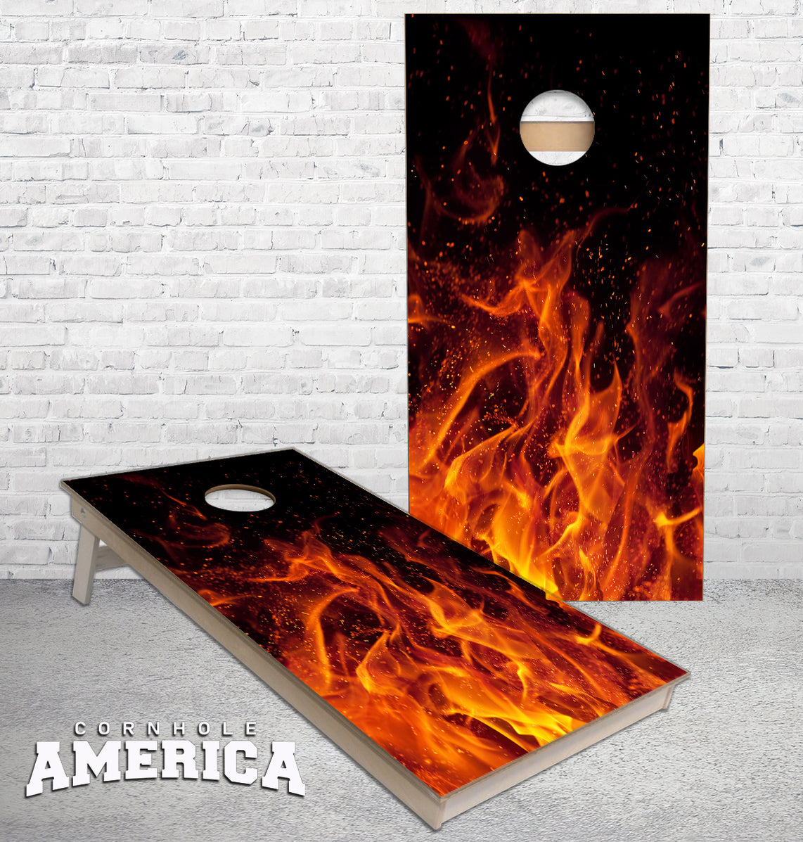 Fire flames Cornhole Boards — Cornhole America