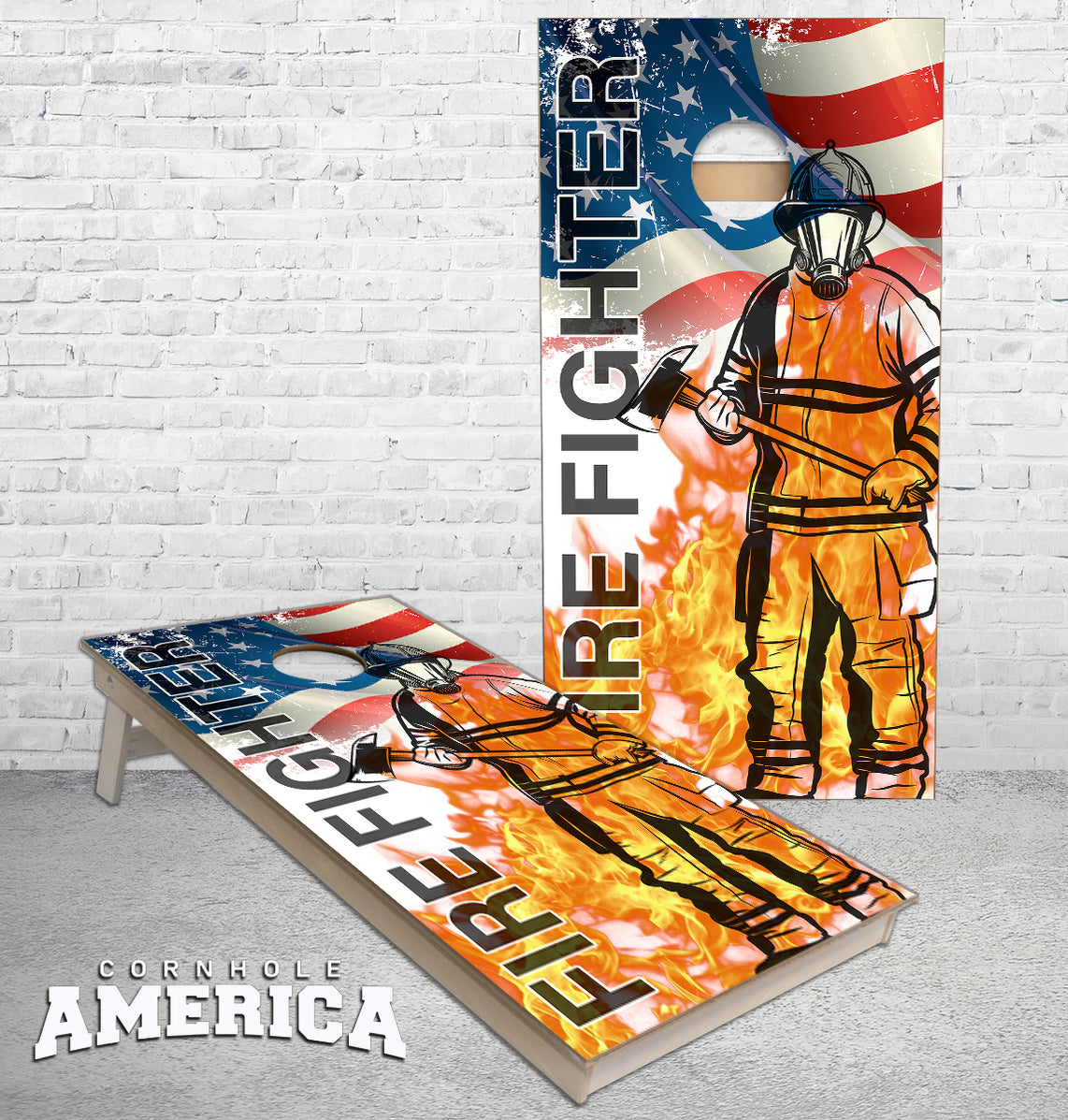 Fire Fighter cornhole boards — Cornhole America