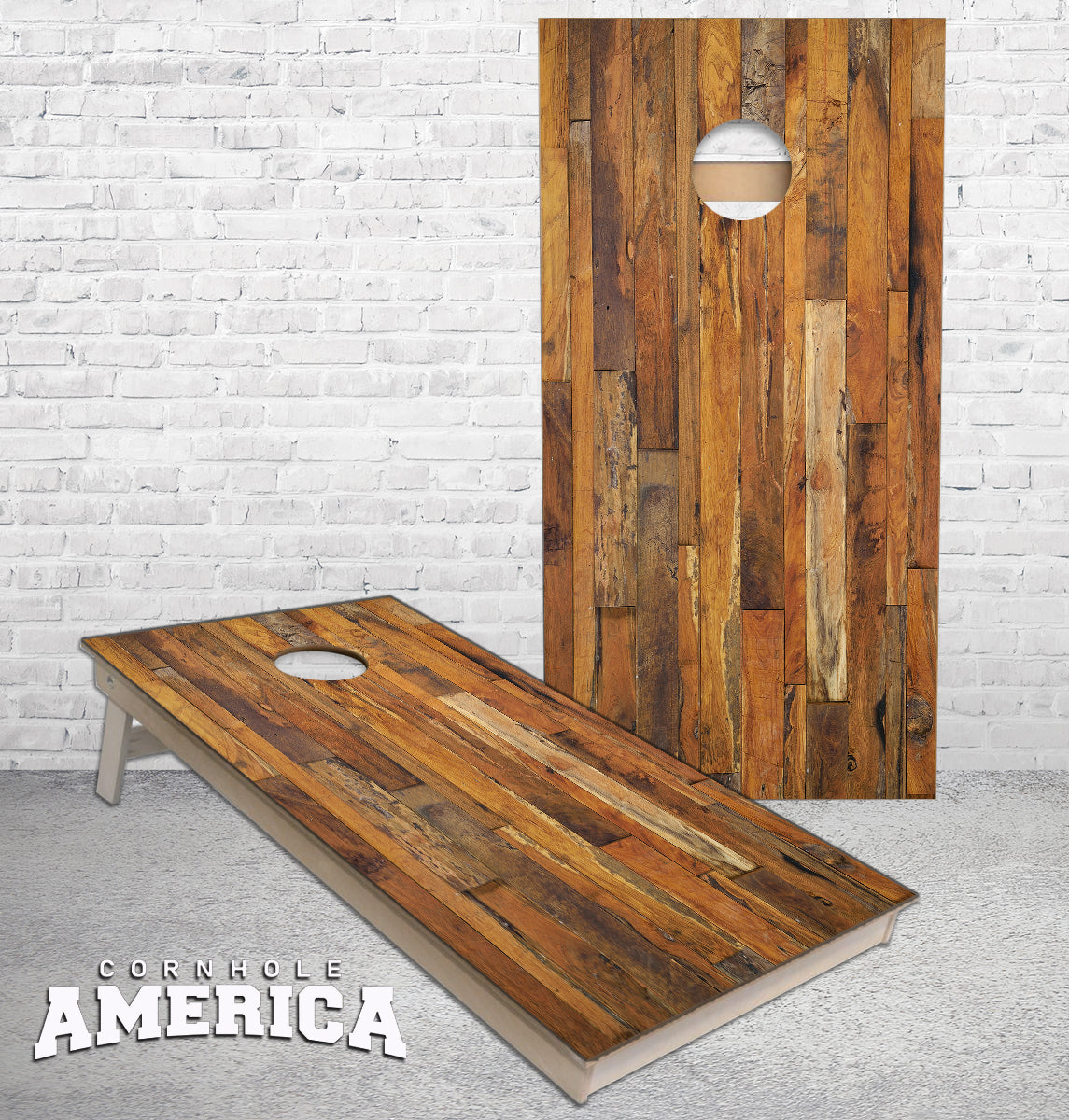 Reclaimed and Rustic Wood planks cornhole boards — Cornhole America