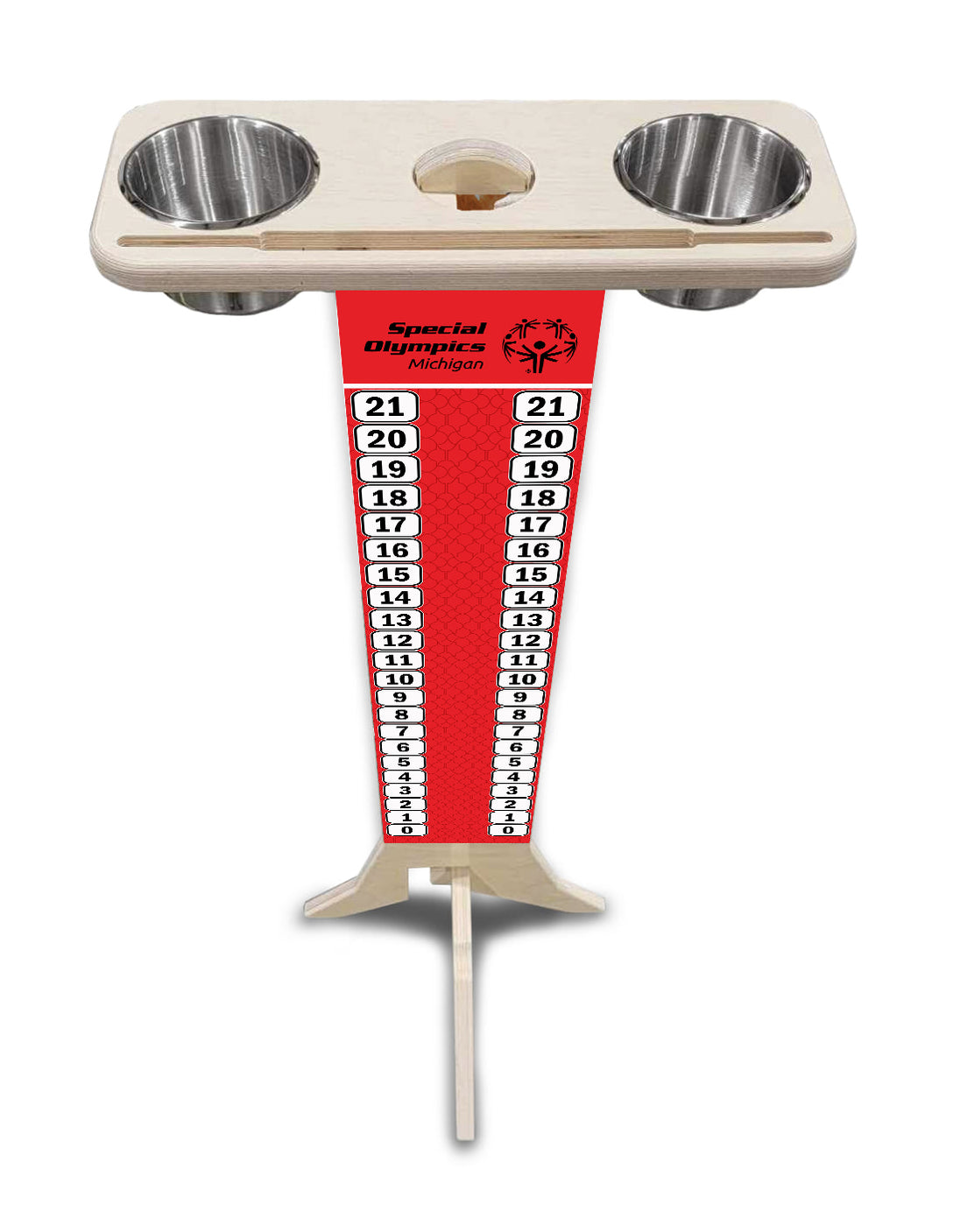 Michigan Special Olympics custom Wooden Score Keeper with Cup holders ...