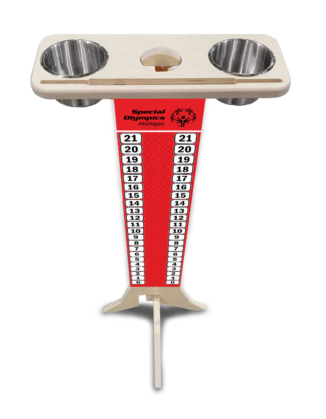 Michigan Special Olympics custom Wooden Score Keeper with Cup holders ...
