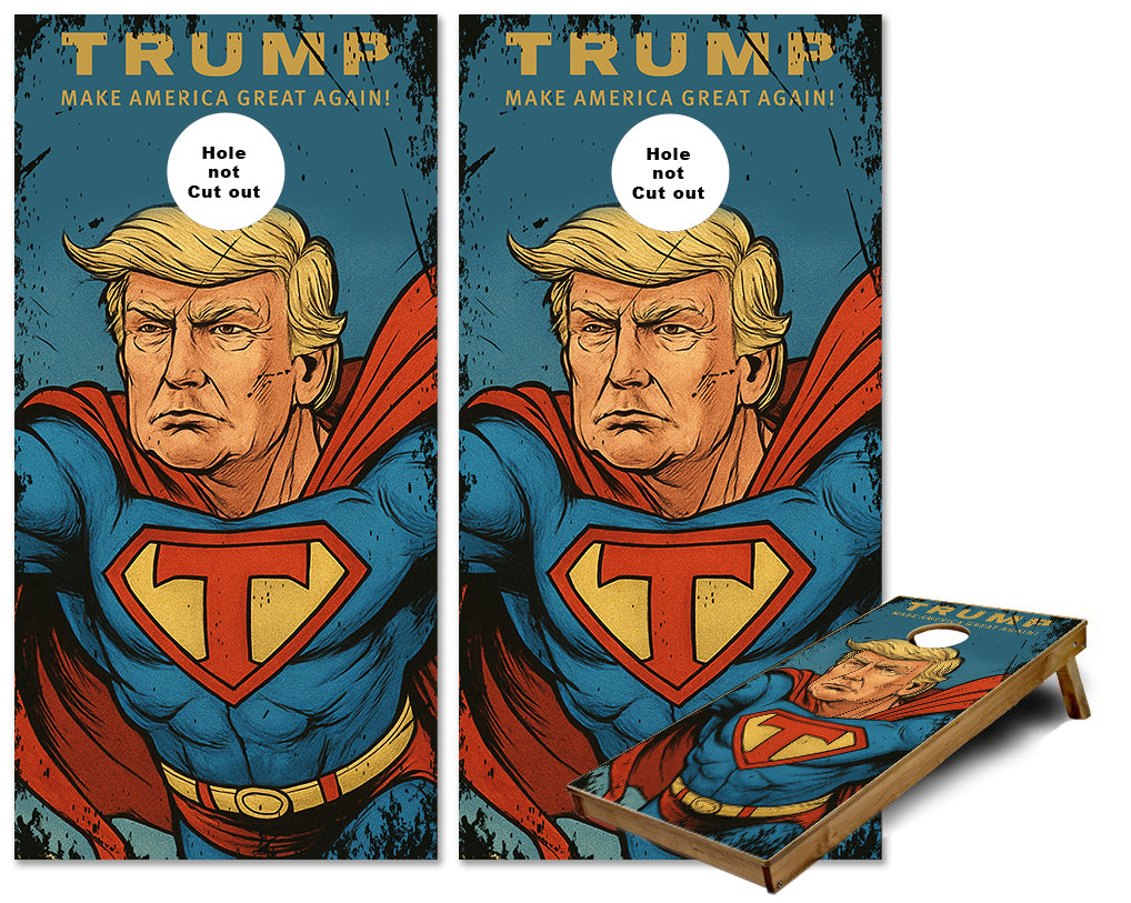 Super Trump Make America Great Again cornhole wraps — Cornhole America