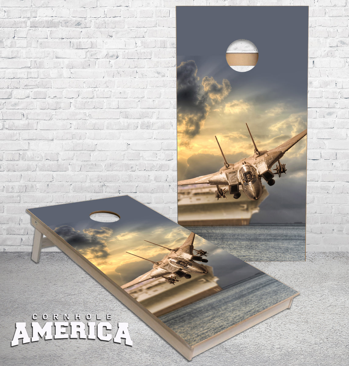 US Navy F-14 Tomcat Navy Cornhole Boards — Cornhole America