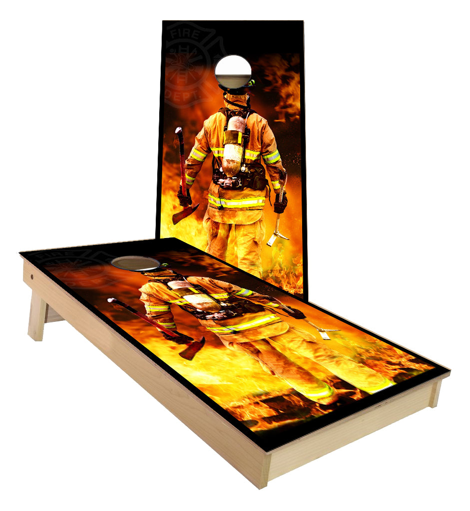 Firefighter flames Cornhole Boards — Cornhole America