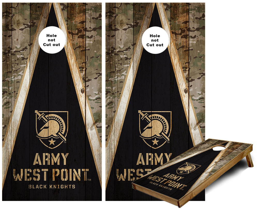 Army West Point Black Knights Triangle camo Cornhole Wraps — Cornhole ...