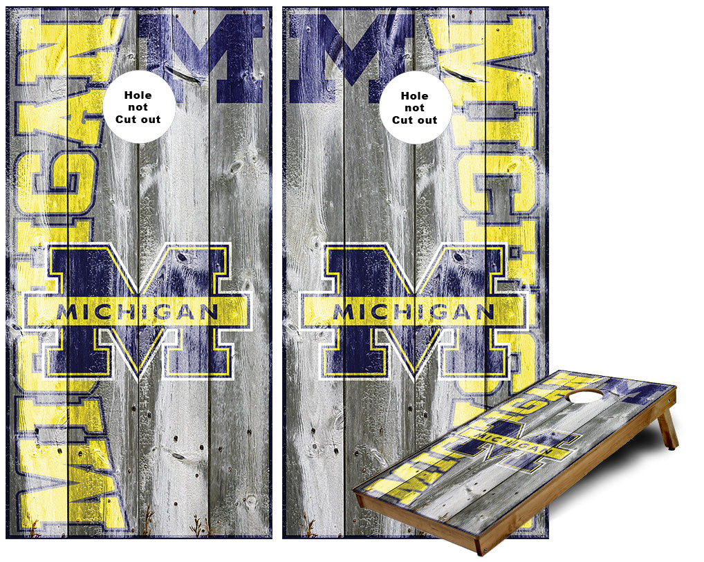 Michigan Large Text Cornhole Wraps — Cornhole America