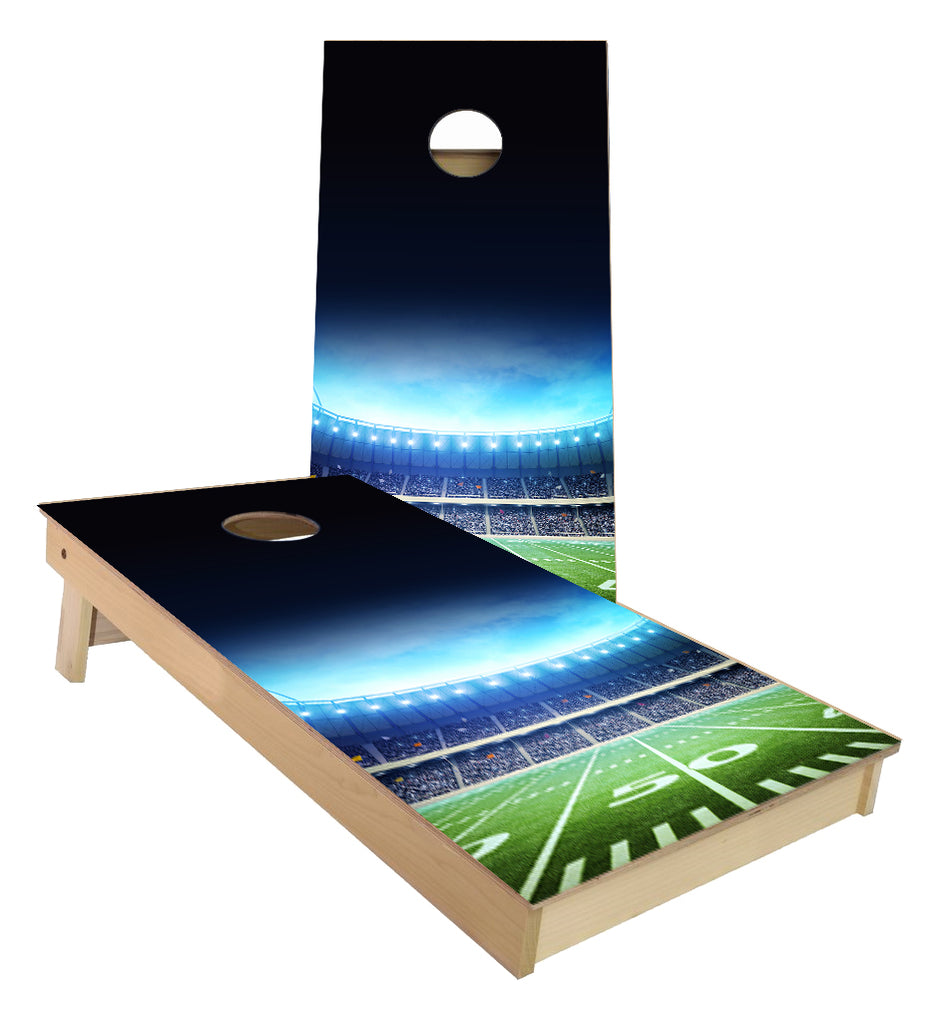 Lighted Football Field Cornhole Boards — Cornhole America